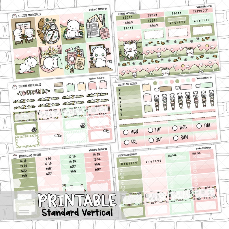 Printable: Weekend Recharge Standard Vertical Weekly Page - Etsy