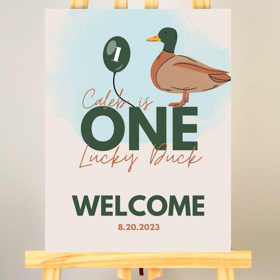 ONE Lucky Duck Welcome Sign Duck Themed 1st Birthday Boy 1st Birthday ...