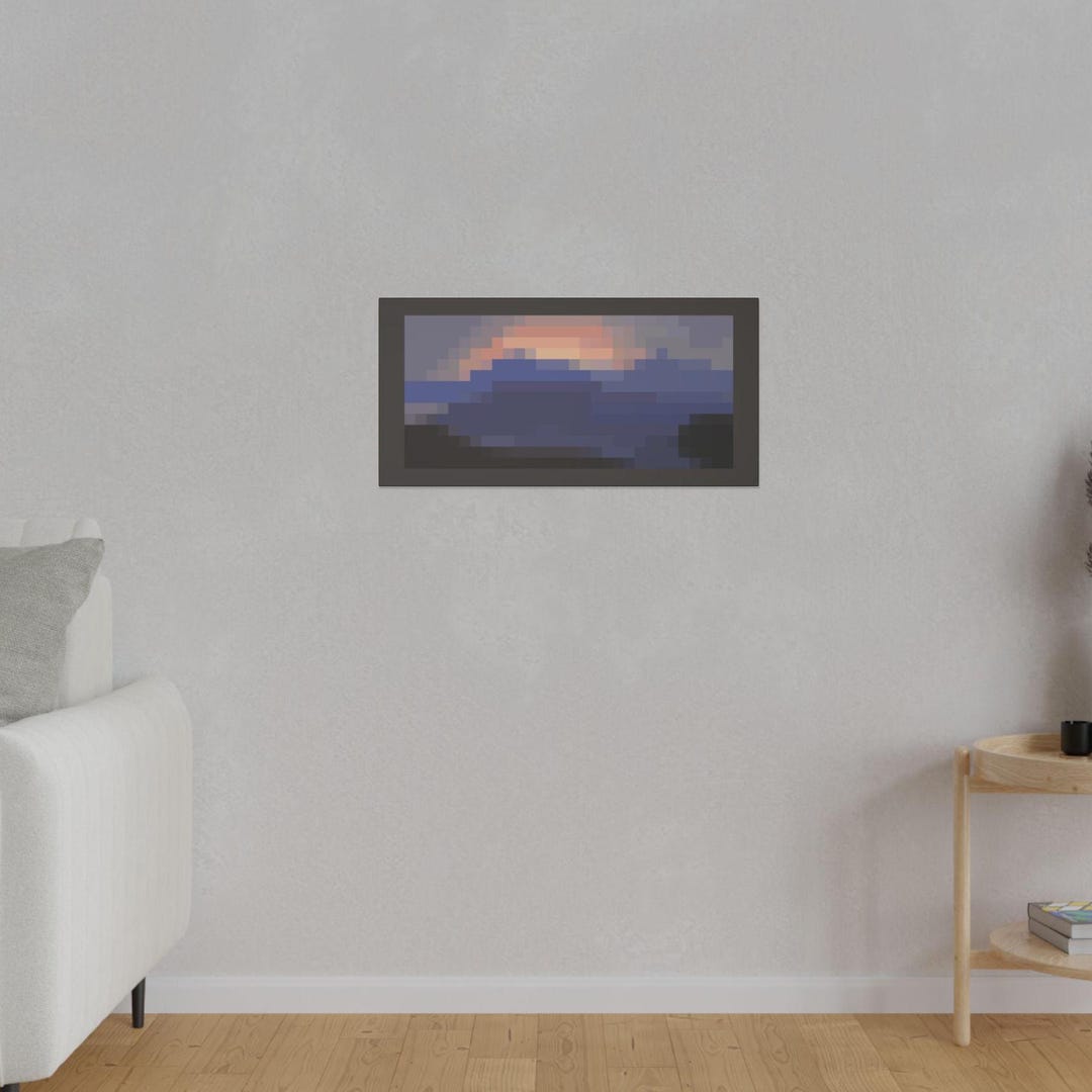 Minecraft Sunset Canvas Painting Art Wall Decor, Stretched Matte Canvas ...