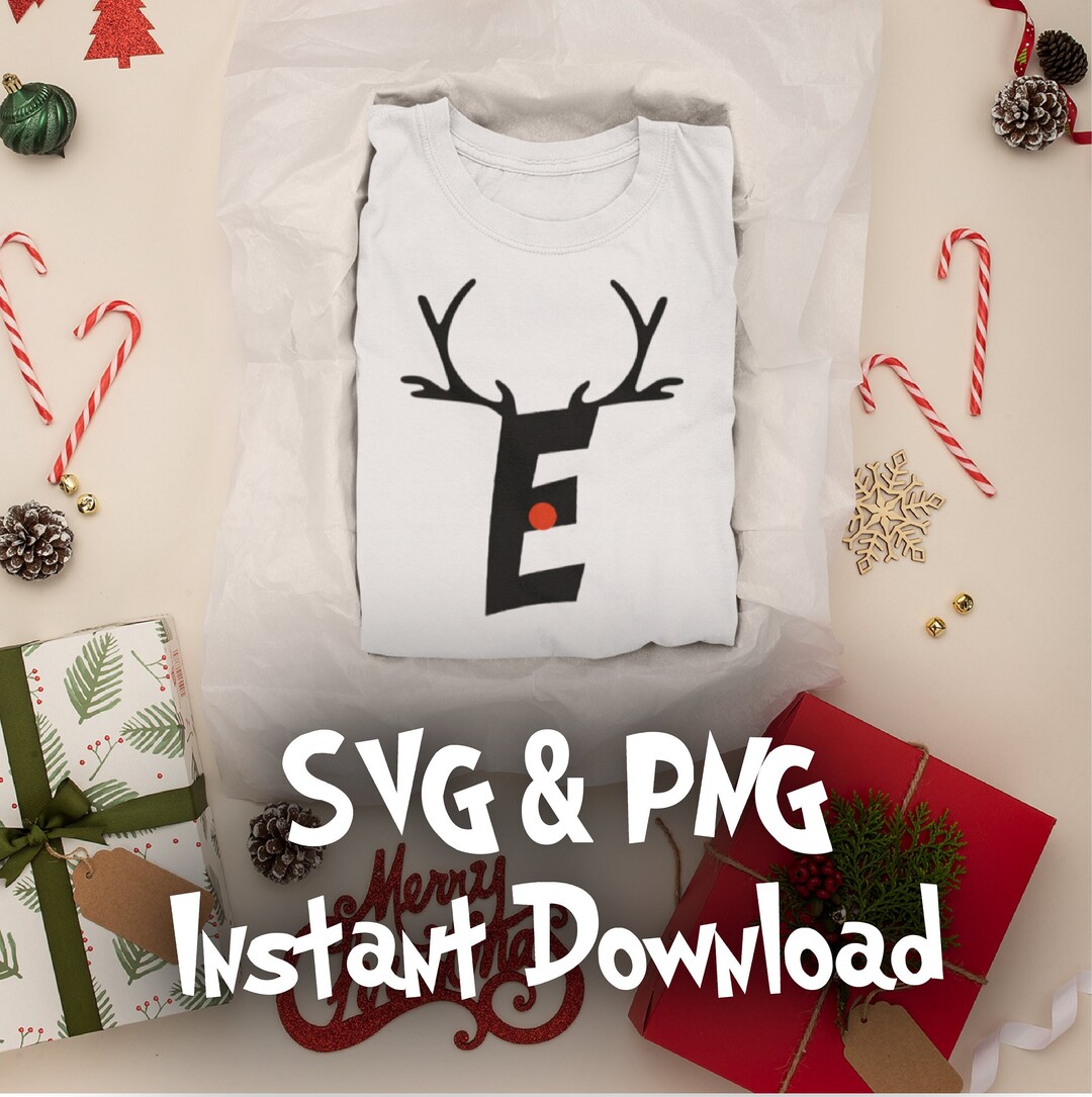 Christmas Reindeer Alphabet Letters SVG PNG Reindeer Antler - Etsy