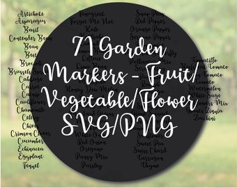Farmhouse Font Garden Marker Labels SVG Png Vegetables Fruit Herbs ...