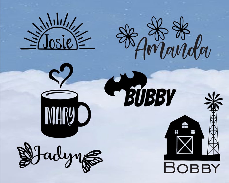Custom Name Design SVG PNG Personalized Name Design for Cricut - Etsy