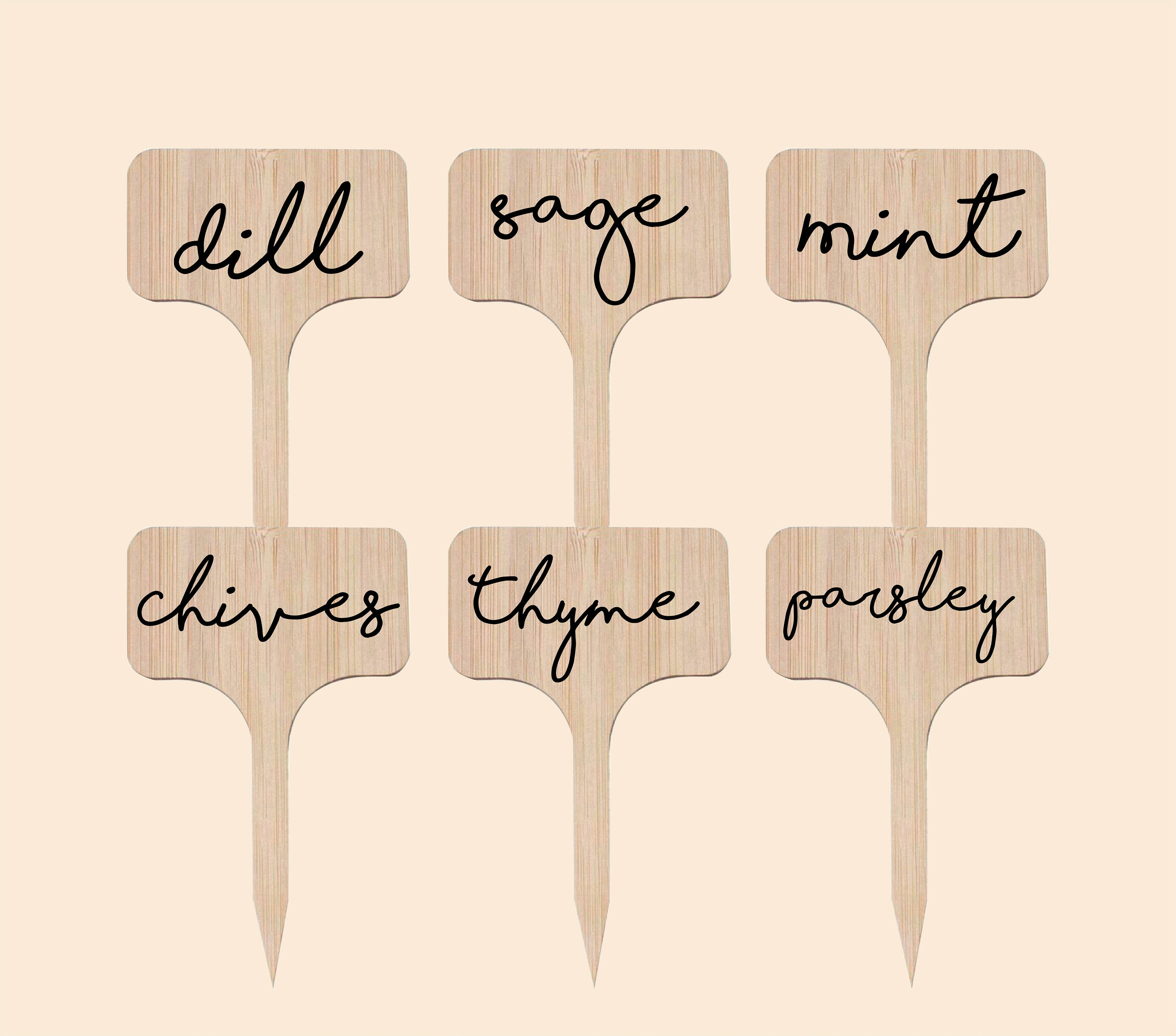 Herb Label SVG PNG Herb Label Handwitten Font Herb Garden Labels Script ...