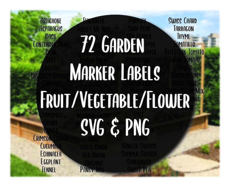 Farmhouse Font Garden Marker Labels SVG Png Vegetables Fruit Herbs ...