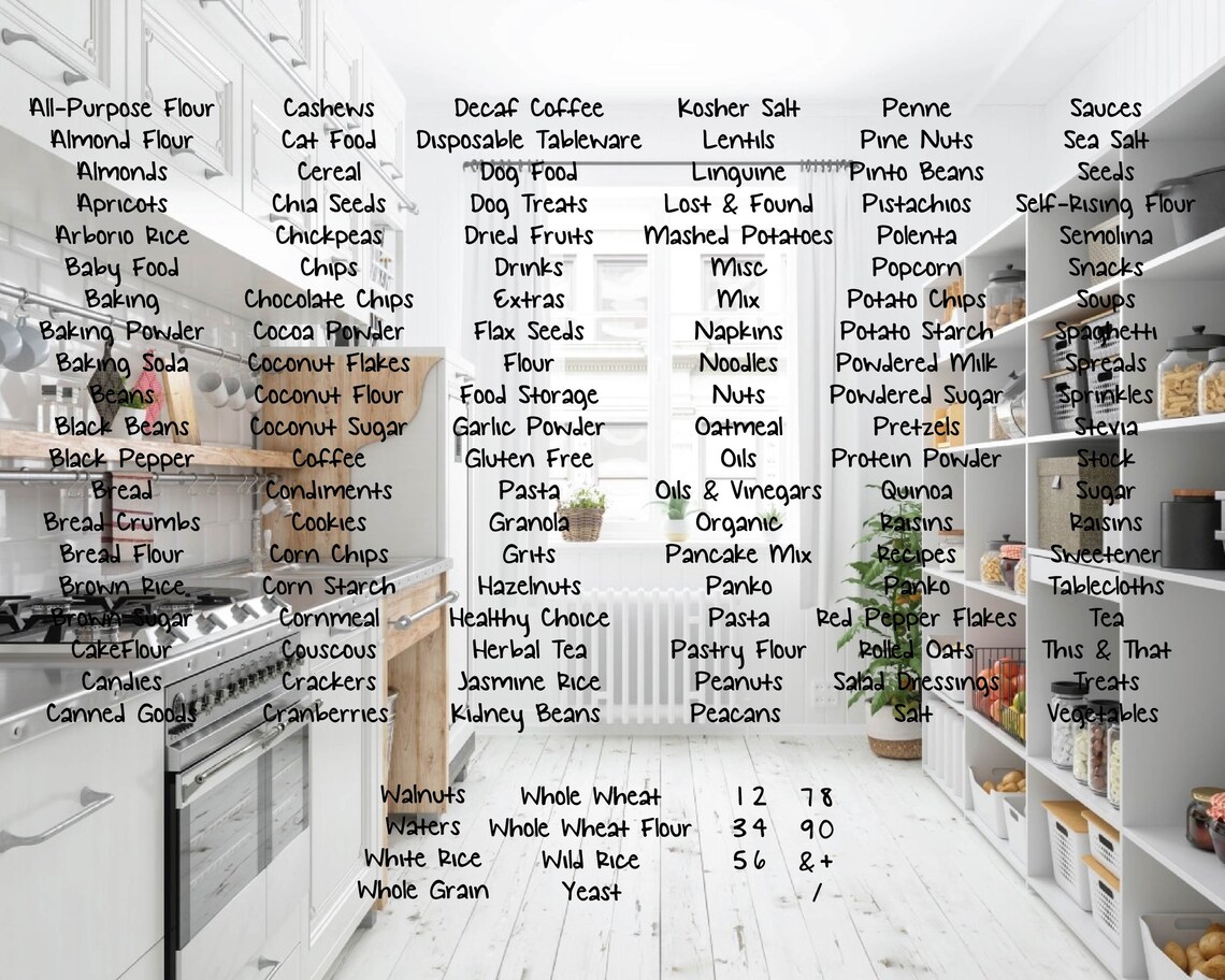 Kitchen Label SVG PNG Handwritten Font Kitchen Organization Labels ...
