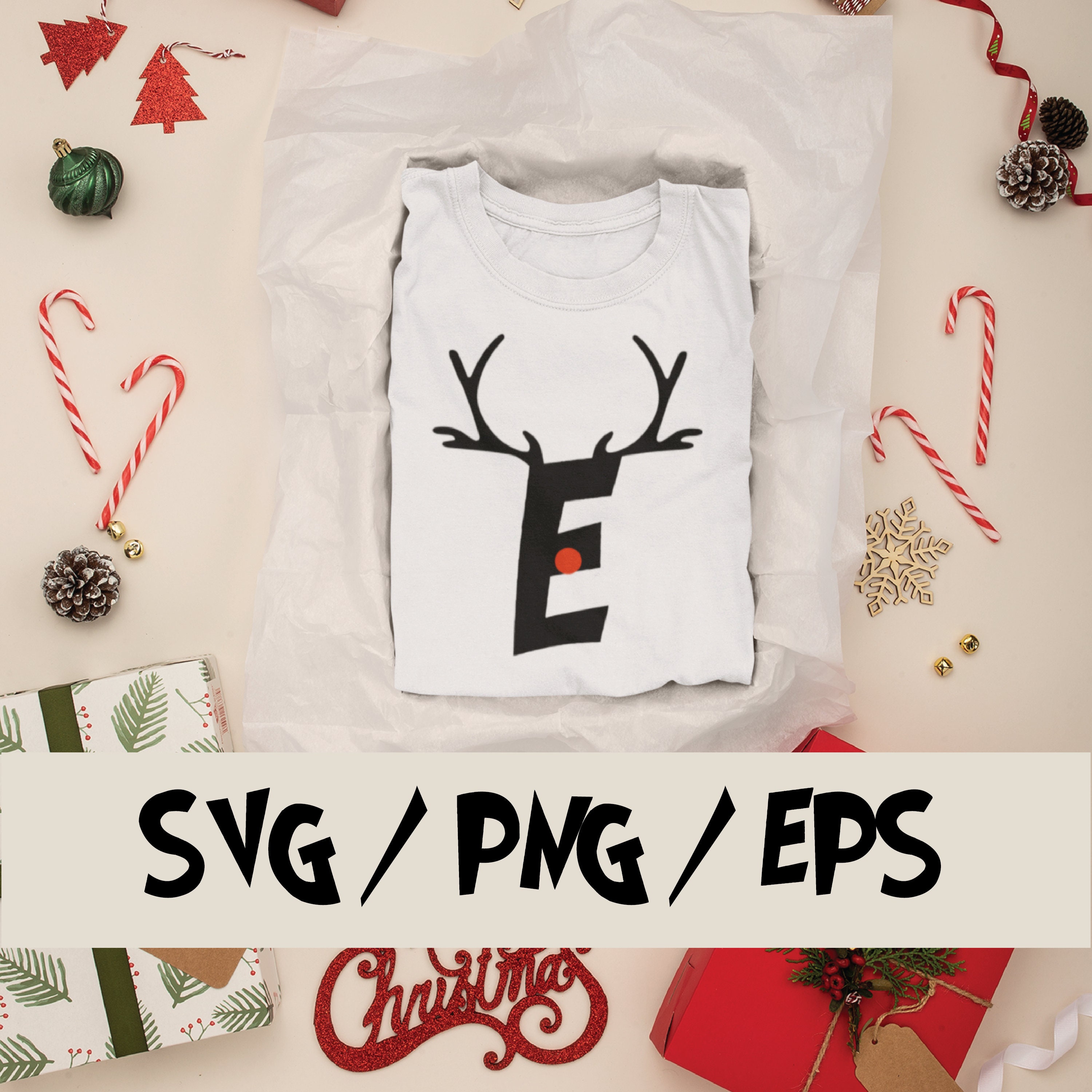 Christmas Reindeer Alphabet Letters SVG PNG Reindeer Antler Letters ...