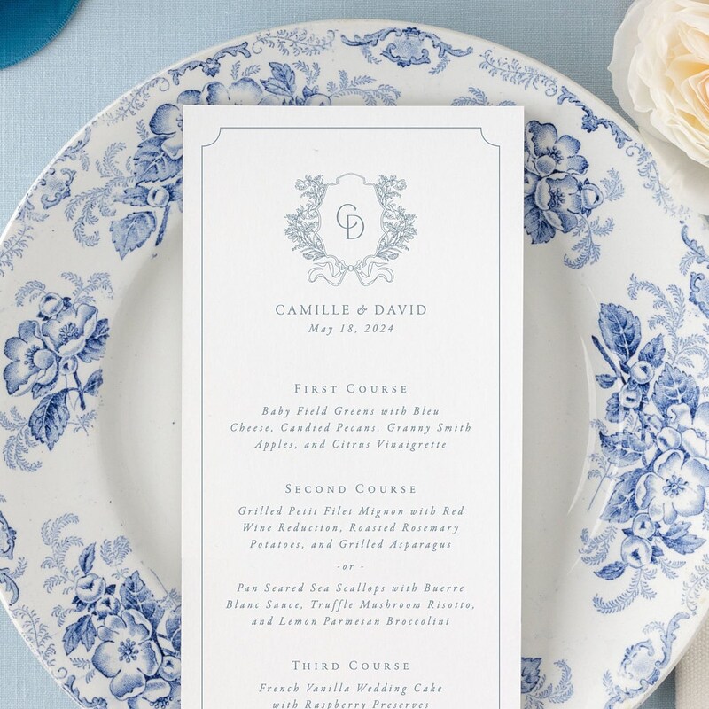 Wedding Menu Cards - Etsy