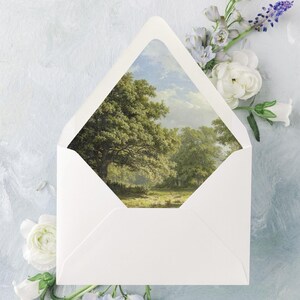 Fine Art Envelope Liners, Forest Wedding Invitation Envelopes ...