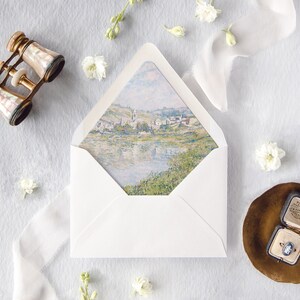 Monet Painting Lined Envelopes for Wedding, Fine Art Wedding Invitation ...