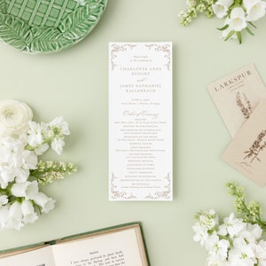 English Regency Wedding Programs, Elegant Wedding Program Order of ...