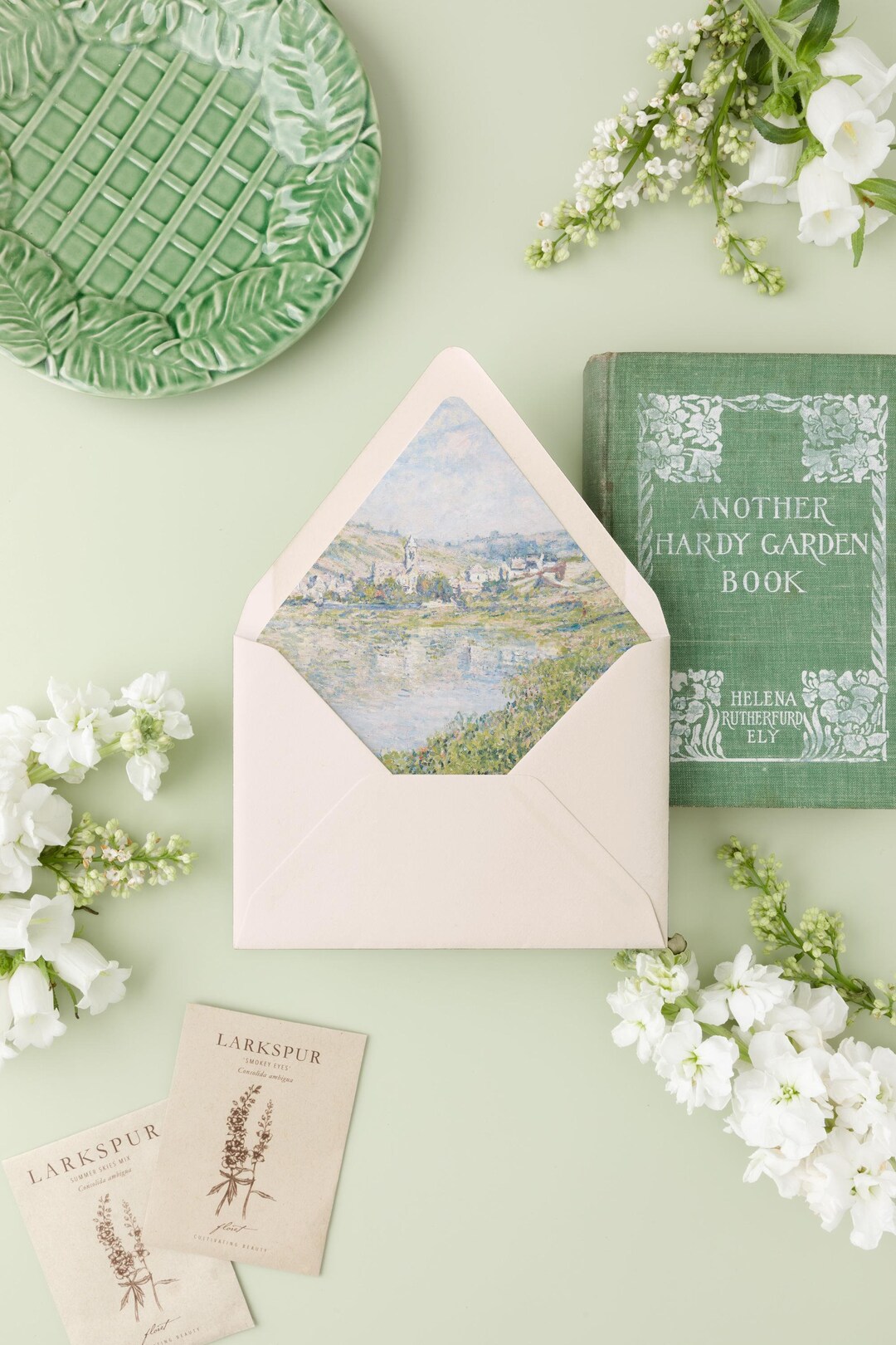 Monet Painting Lined Envelopes for Wedding, Fine Art Wedding Invitation ...