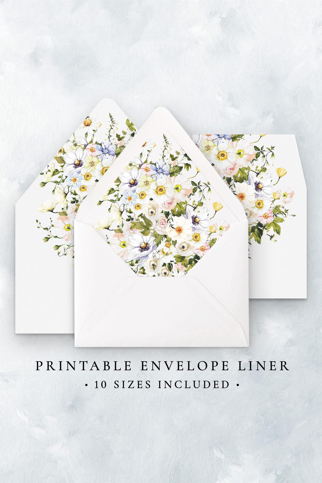 Floral Envelope Liner Template Instant Download, Printable Envelope ...