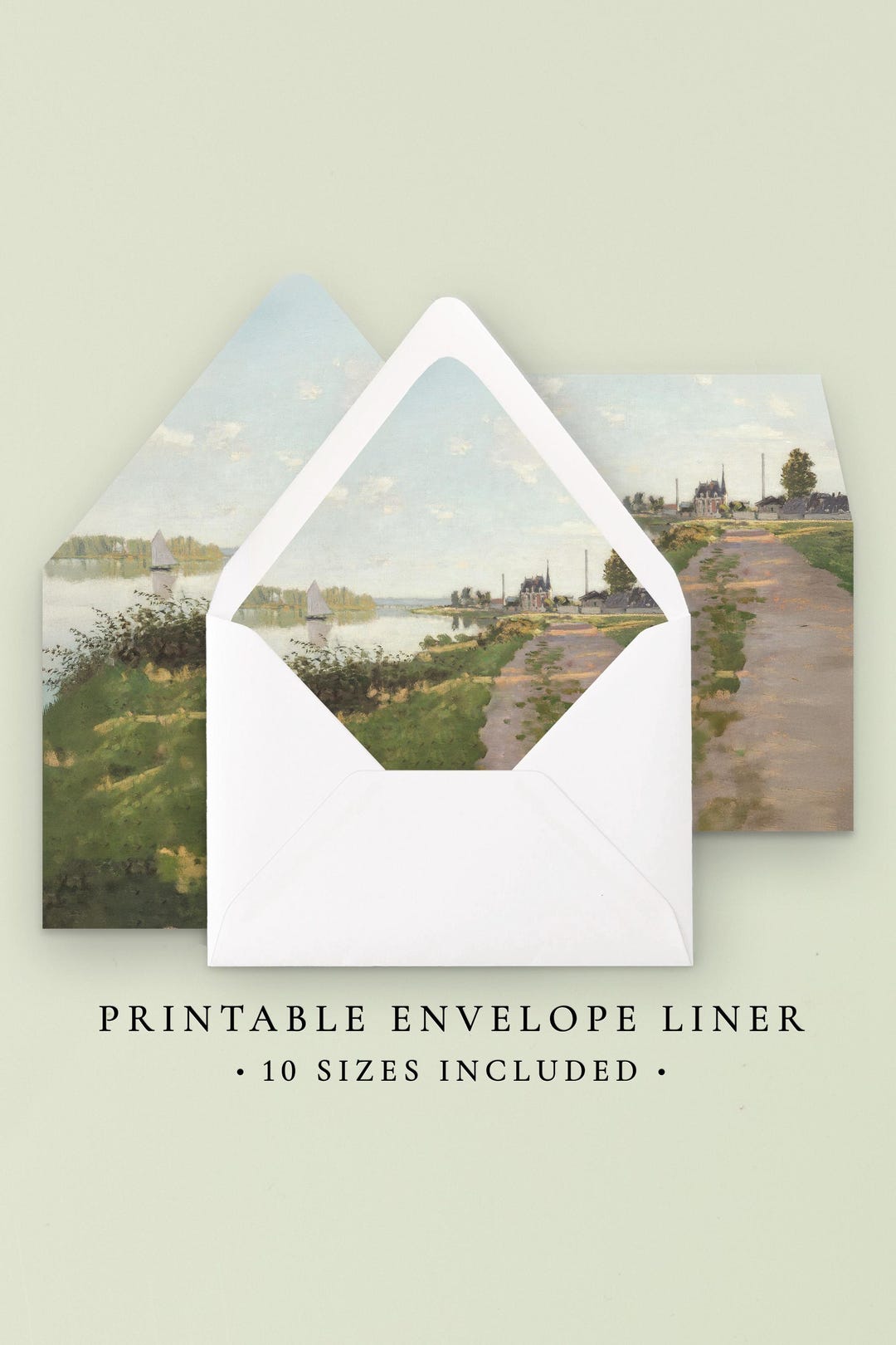 Monet Painting Envelope Liner Template Digital Download, Printable ...