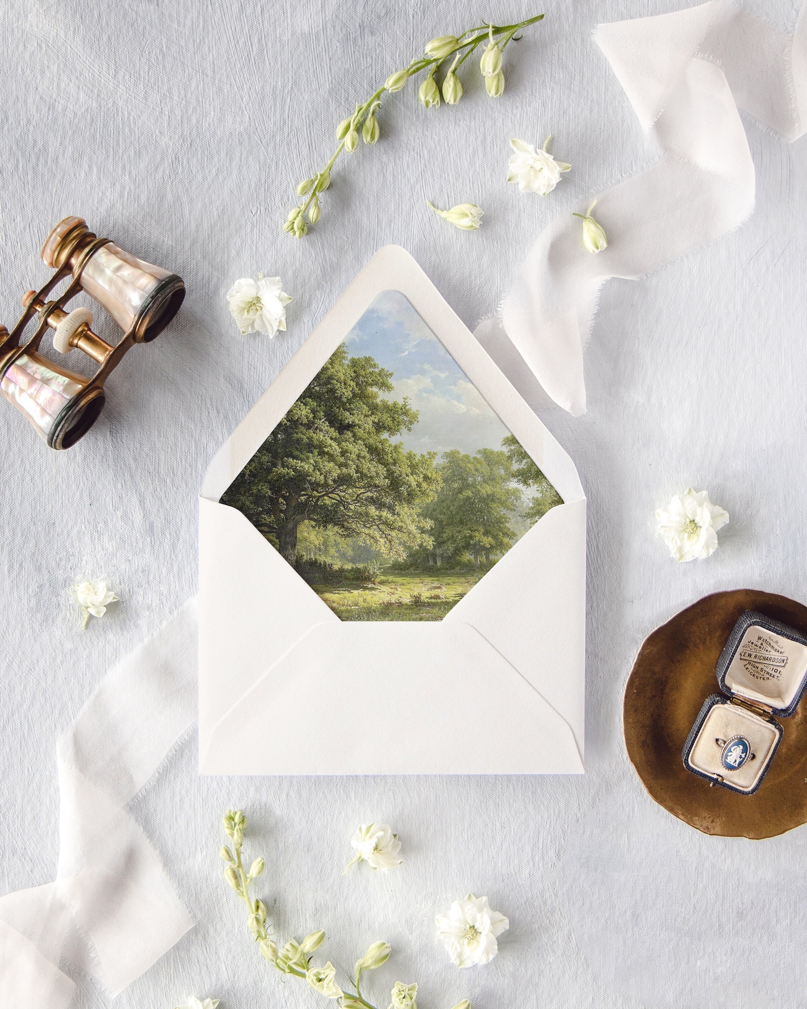 Fine Art Envelope Liners Forest Wedding Invitation Envelopes - Etsy