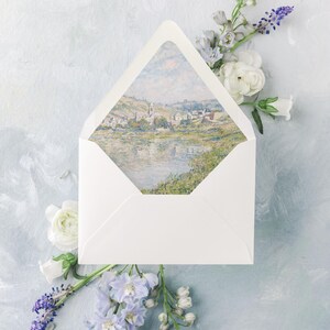 Monet Painting Lined Envelopes for Wedding, Fine Art Wedding Invitation ...