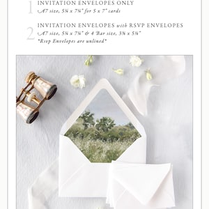 Fine Art Lined Envelopes for Wedding, Forest and Field Envelope Liner ...