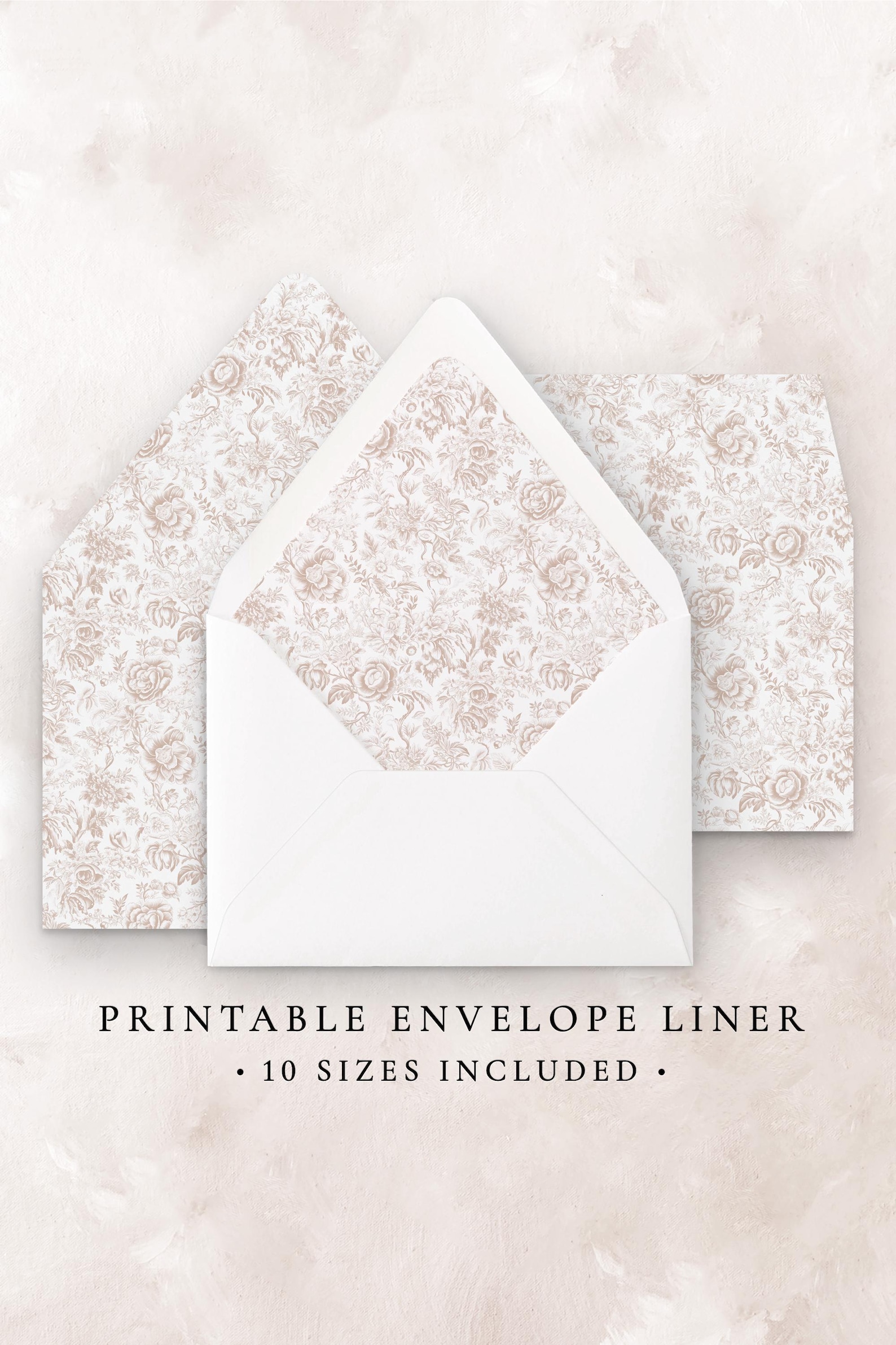 Pink Floral Envelope Liner Template Instant Download, Printable ...