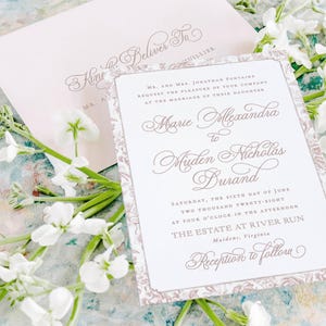Sage Green Floral Wedding Invitation, Traditional Wedding Invitations ...