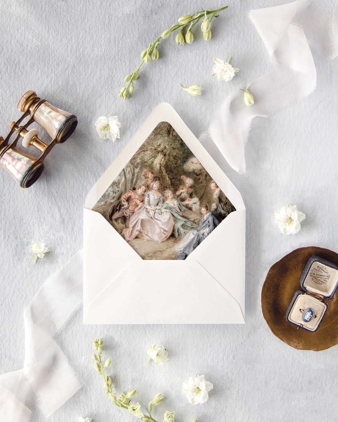 French Art Wedding Invitation Envelopes, Lined Envelopes for Wedding ...