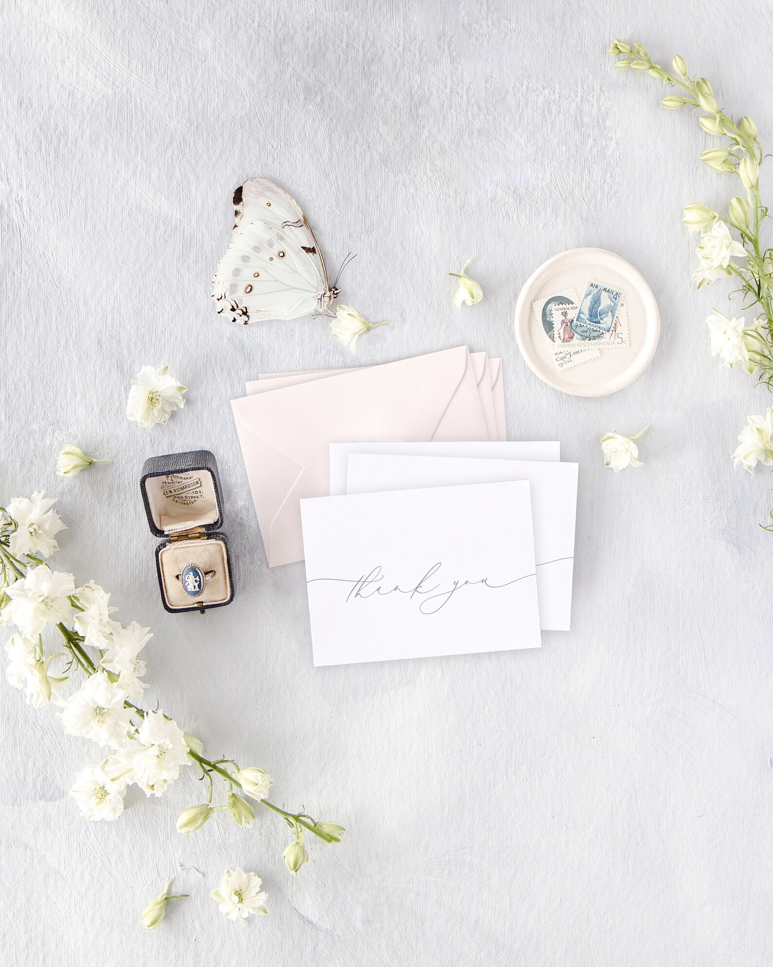 Gender Neutral Baby Shower Thank You Cards Grey Calligraphy - Etsy