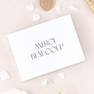 Merci Beaucoup Thank You Cards, Modern Wedding Thank You Card, Thank ...