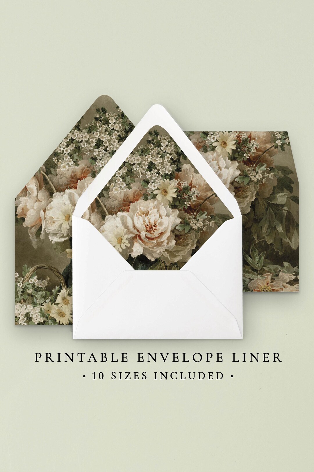 Printable Envelope Liner Template Instant Download, Floral Envelope ...