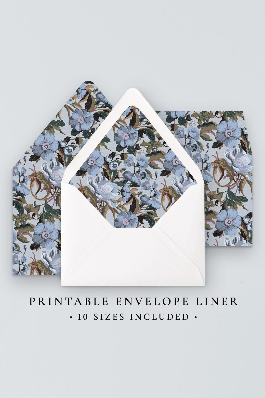 Modern Blue Envelope Liner Template Instant Download, Printable ...