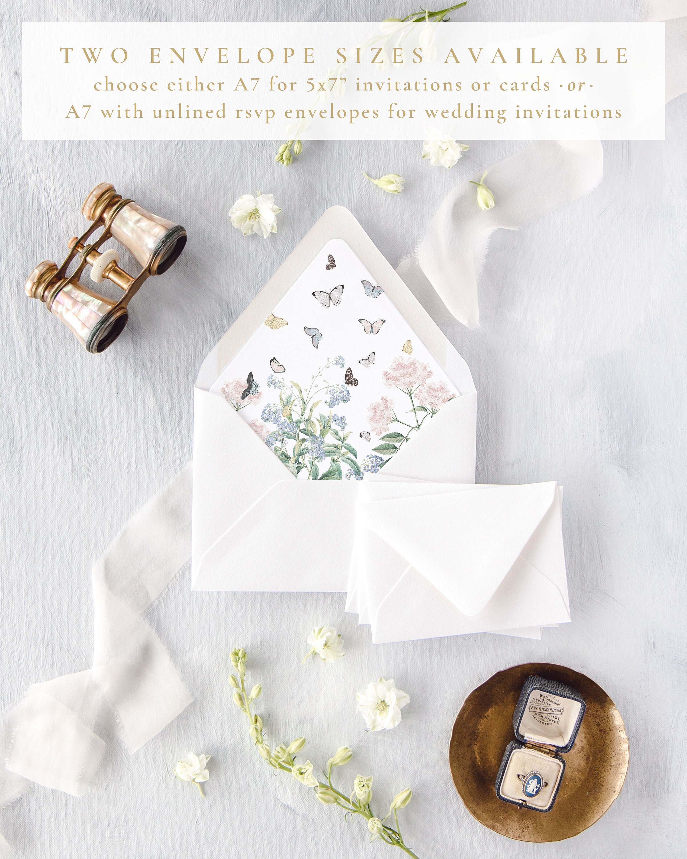 Butterfly Envelope Liners Modern Wedding Invitation | Etsy