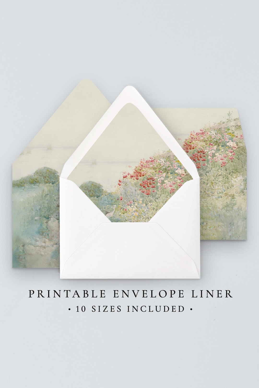 Printable Envelope Liner With Classic Art Digital Download, Ocean Cliff ...