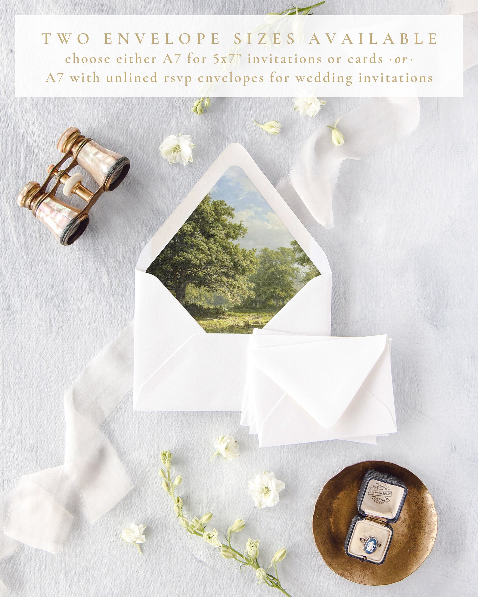 Fine Art Envelope Liners Forest Wedding Invitation Envelopes - Etsy