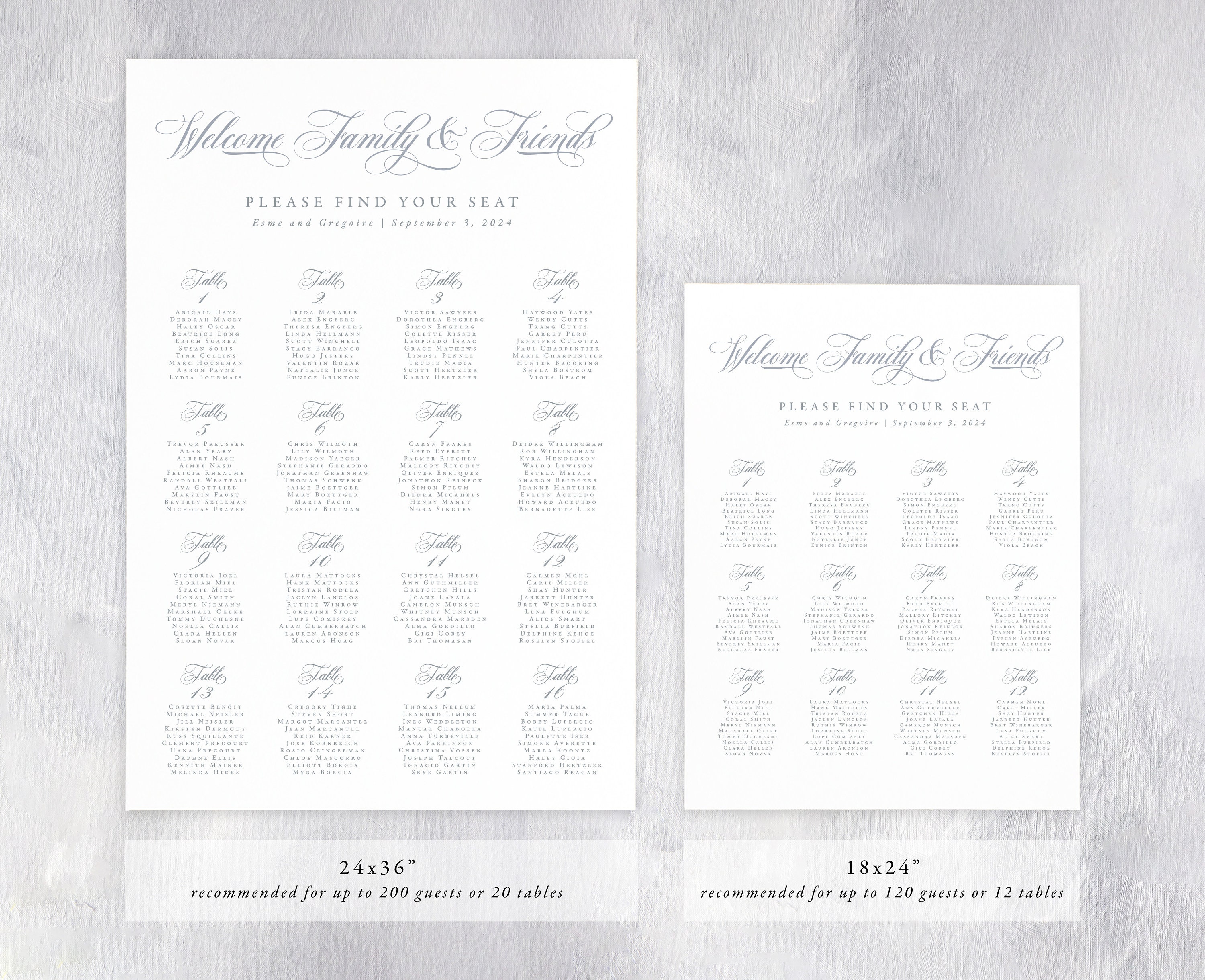 ESME Elegant Wedding Seating Chart Poster Calligraphy - Etsy