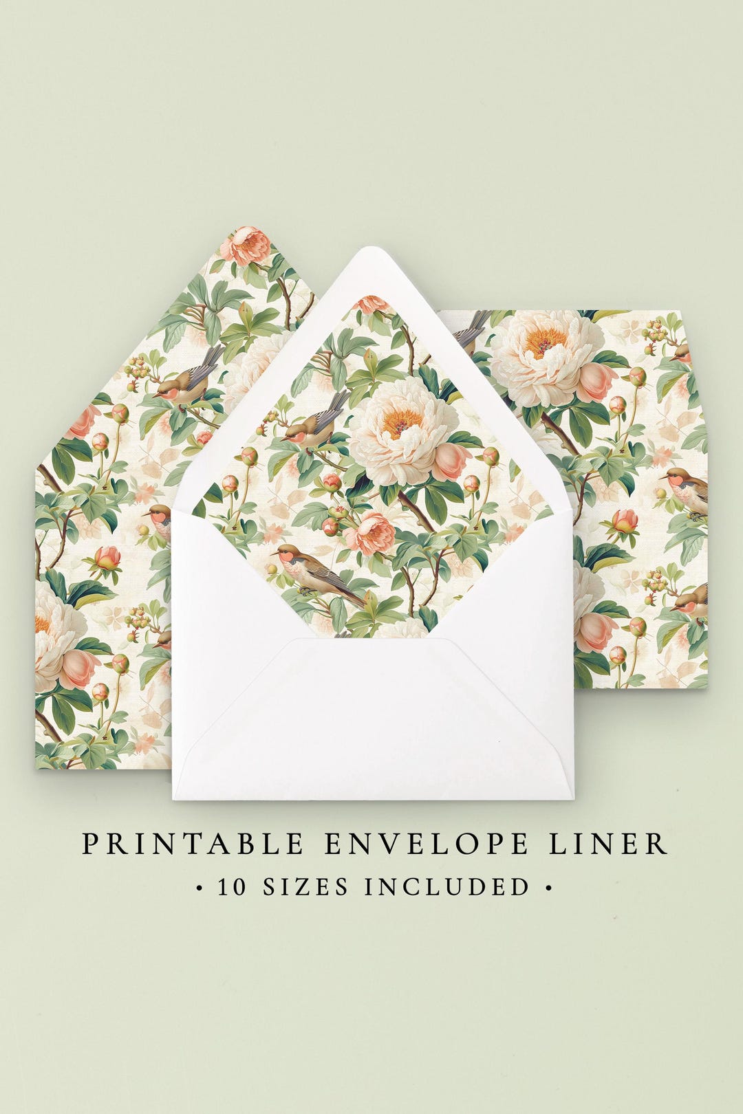 Floral Envelope Liner Template Instant Download, Elegant Wedding ...