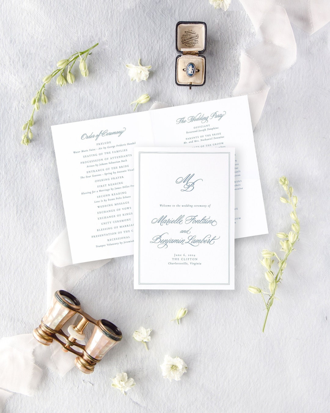 Classic Wedding Programs Printed, Catholic Wedding Ceremony Program ...