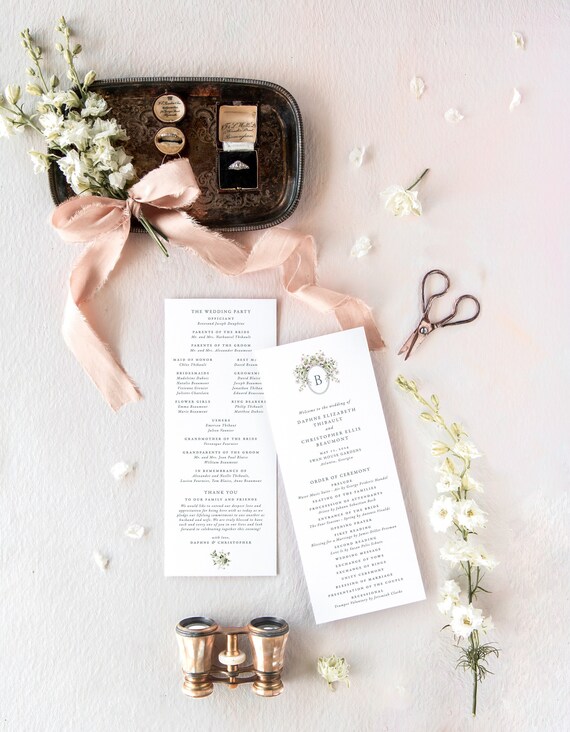 Monogram Wedding Program