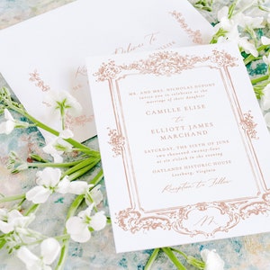 Regency Style Wedding Invitations With Frame, Elegant Wedding ...