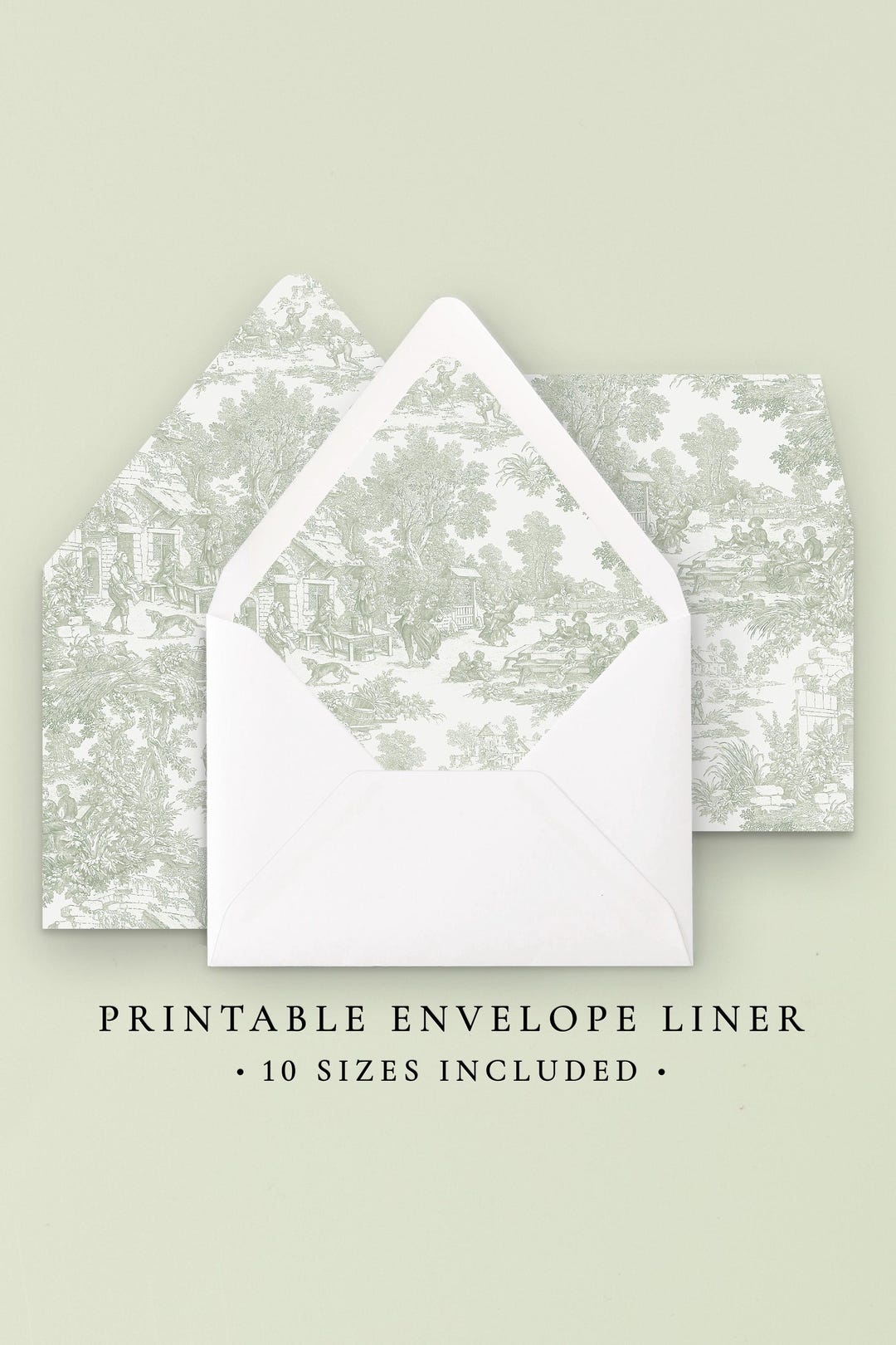 Sage Green Envelope Liner Template Instant Download, Printable Envelope ...