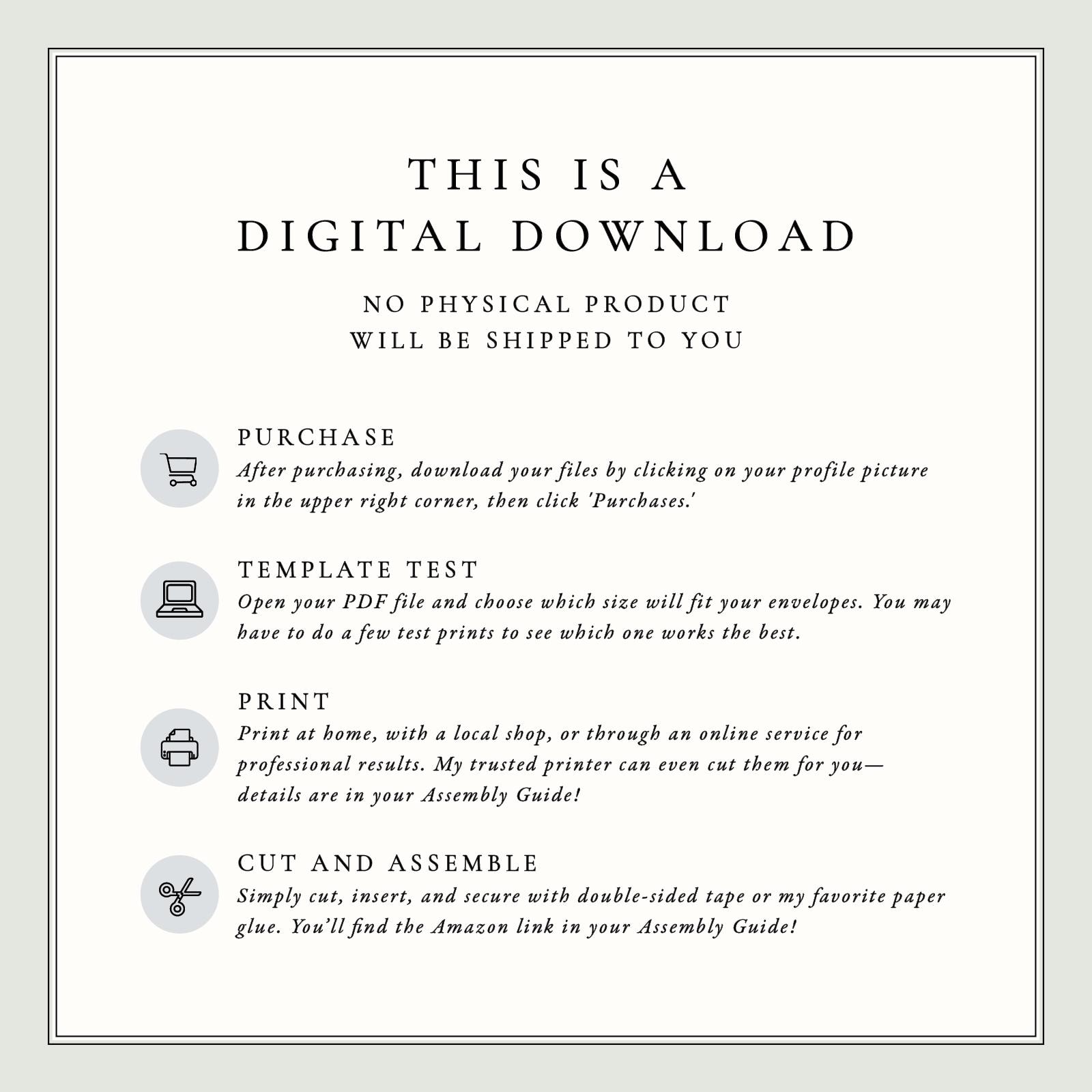 Forest Envelope Liner Template Instant Download, Classic Wedding ...