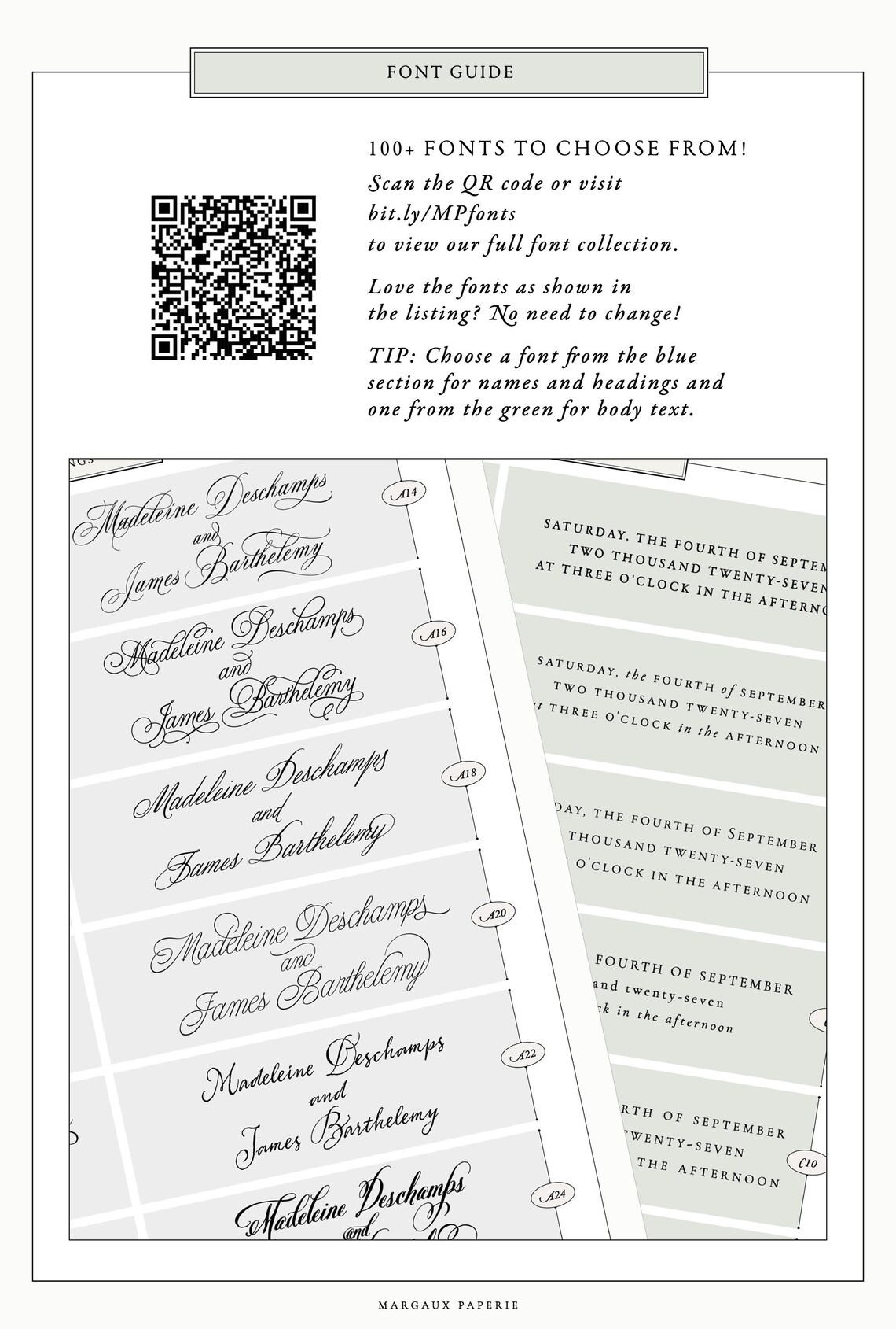 Dusty Blue Wedding Menu, Calligraphy Wedding Menu Cards, Printed ...