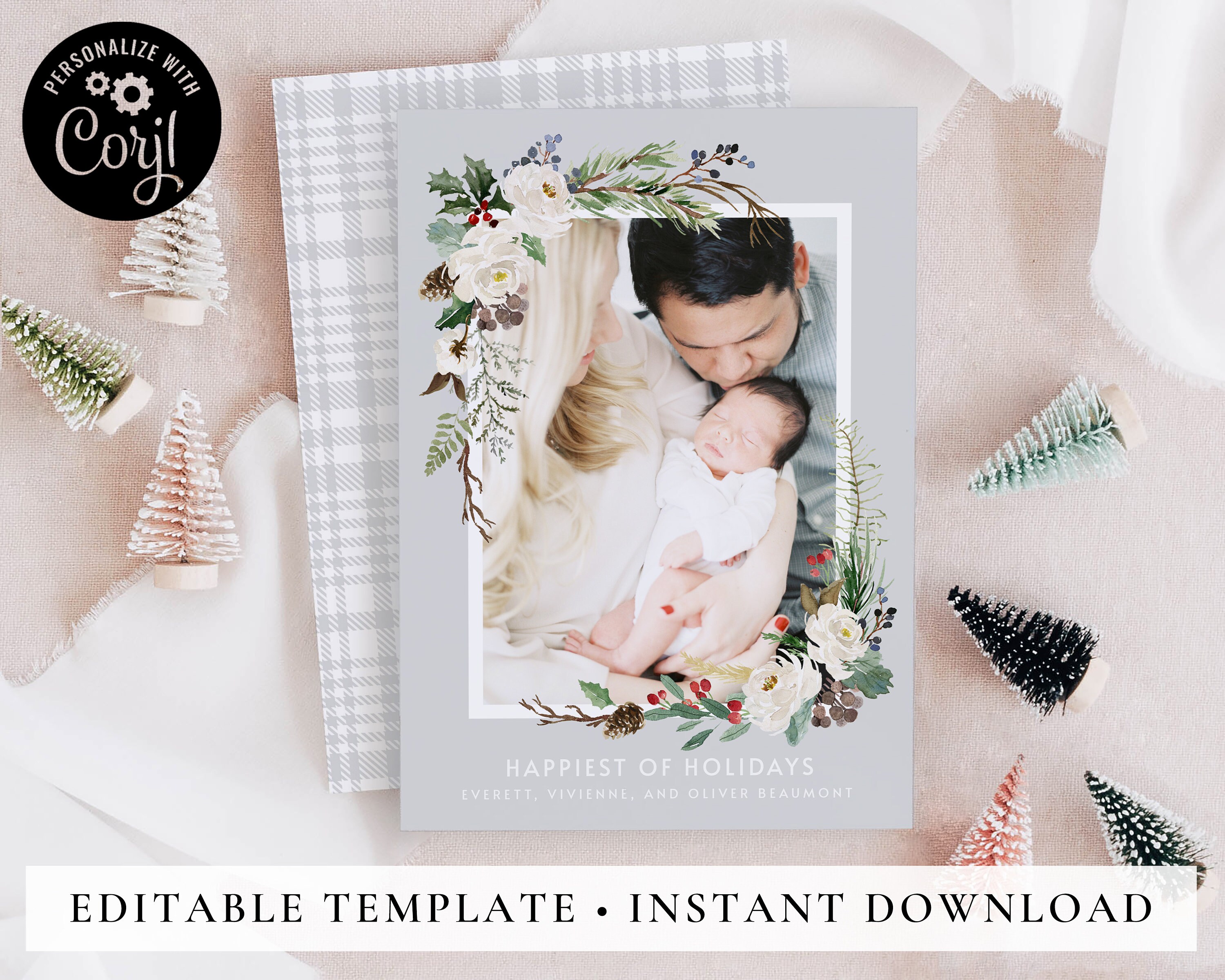 Instant Download Christmas Cards Modern Christmas Card | Etsy