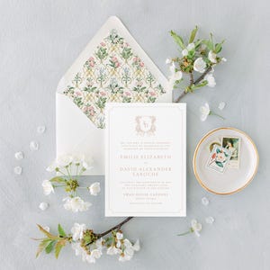 English Regency Wedding Invitation Envelopes, Floral Envelope Liners ...