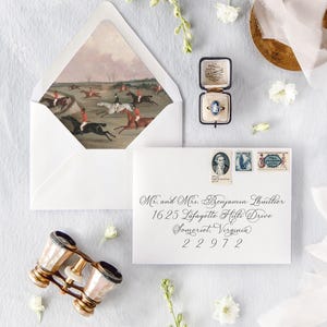 Equestrian Lined Envelopes for Wedding, English Painting Envelope Liner ...
