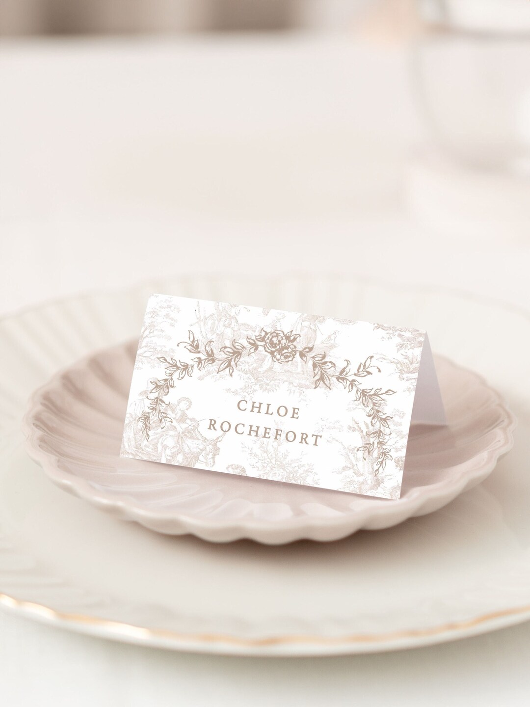 French Toile Wedding Place Cards, English Regency Wedding Decor ...