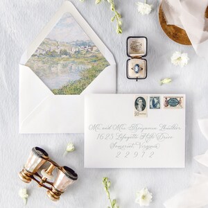 Monet Painting Lined Envelopes for Wedding, Fine Art Wedding Invitation ...