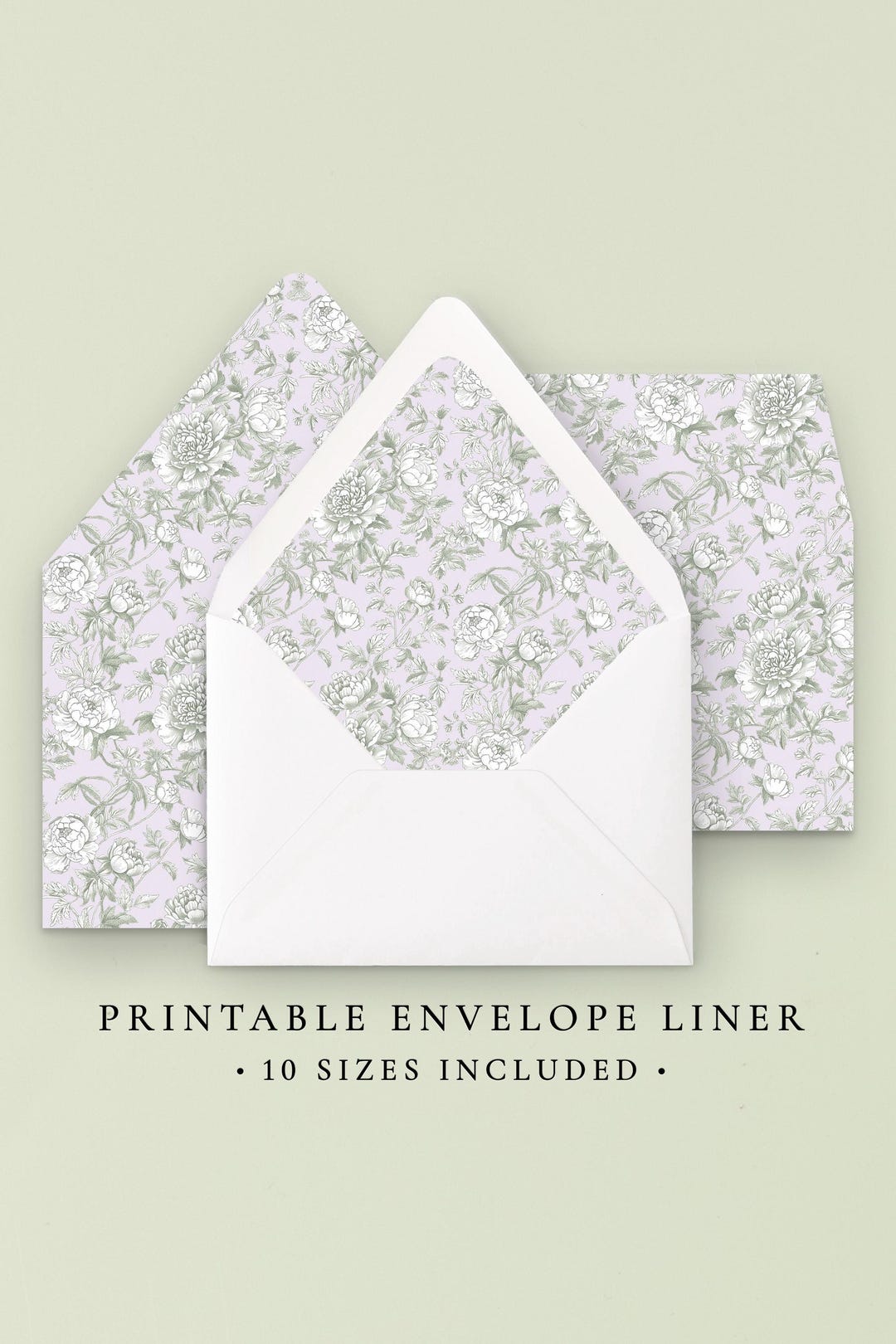 Printable Envelope Liner Template Instant Download, Lavender Floral ...