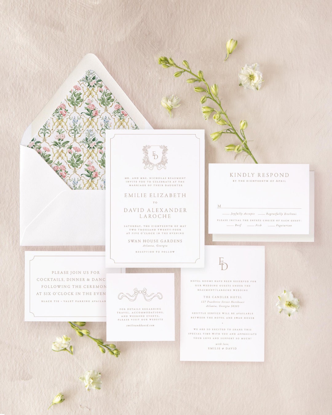 Modern Classic Wedding Invitation Suite, Traditional Wedding ...