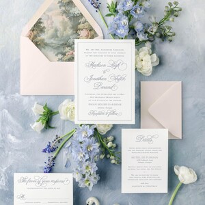 Classic Wedding Invitation Regency, Elegant Calligraphy Wedding ...