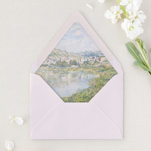 Monet Painting Lined Envelopes for Wedding, Fine Art Wedding Invitation ...