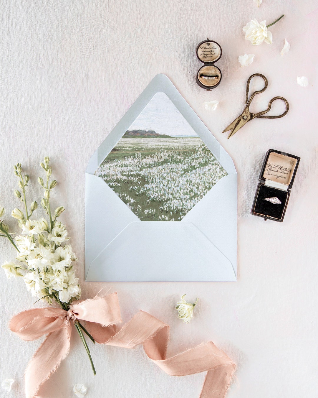 Lined Wedding Invitation Envelopes, Classic Painting Envelope Liner ...