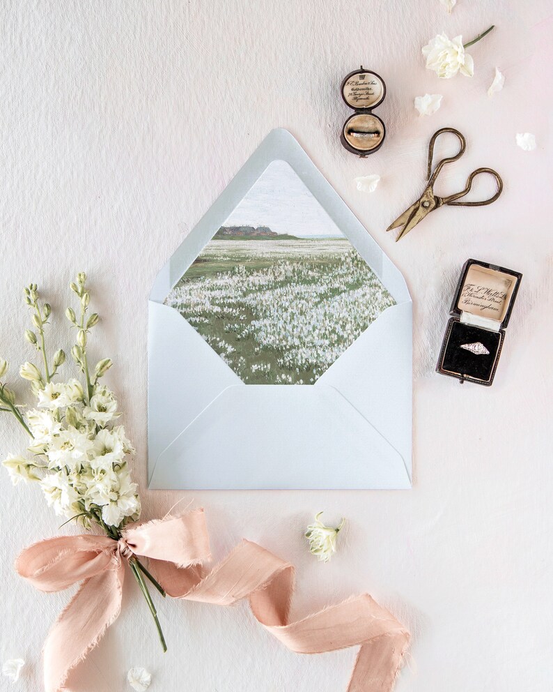 Lined Wedding Invitation Envelopes Classic Painting Envelope - Etsy