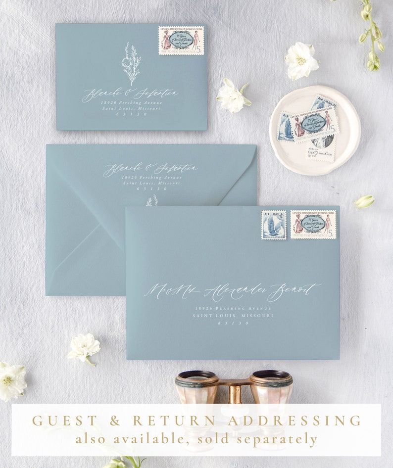 Fine Art Wedding Invitation Envelopes Elegant Wedding - Etsy